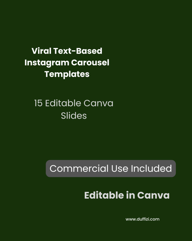 Viral Text-Based Instagram Carousel Templates – 15 Editable Canva ...
